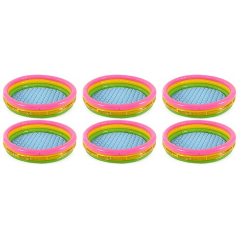Intex Sunset Glow 58" X 13" Inflatable Vinyl Toddler 3-ring Colorful ...
