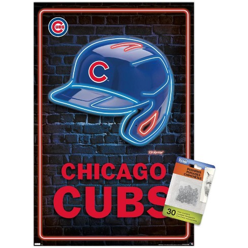 Trends International Mlb Chicago Cubs - Neon Helmet 23 Unframed Wall ...