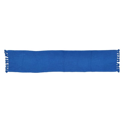 90" X 20" Cotton Textured Table Runner Blue - Threshold™: Traditional ...