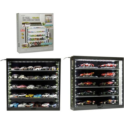 Showcase Wall Mount 5 Tier Display Case White With Mirror Back Panel ...