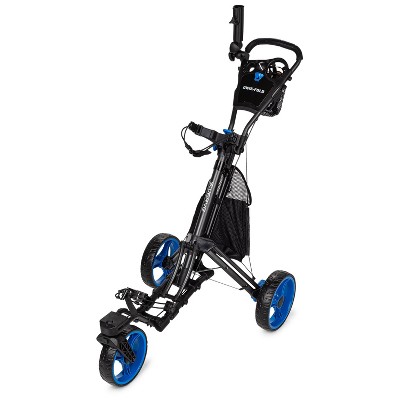 Axglo V2 Golf Push Cart - 3-wheel - Patented 1-step Folding System ...