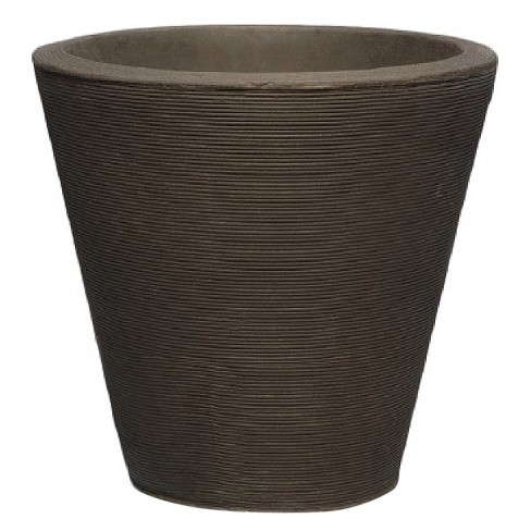 Crescent Garden 26" Wide Madison Plastic Planter Pot Brown: Durable ...