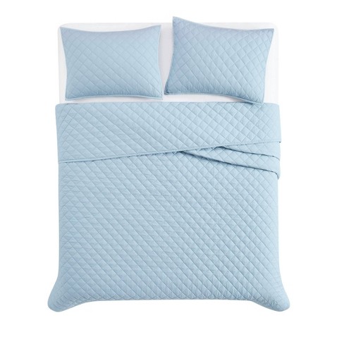 Cannon 3pc Full/queen Percale Quilt Set Light Blue : Target