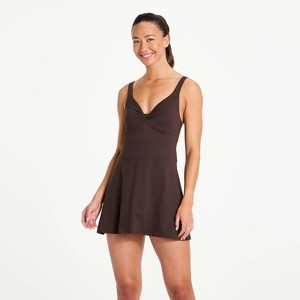 Women's Athletic Twist-Front Dress - All In Motion™ Dark Brown XXL : Target