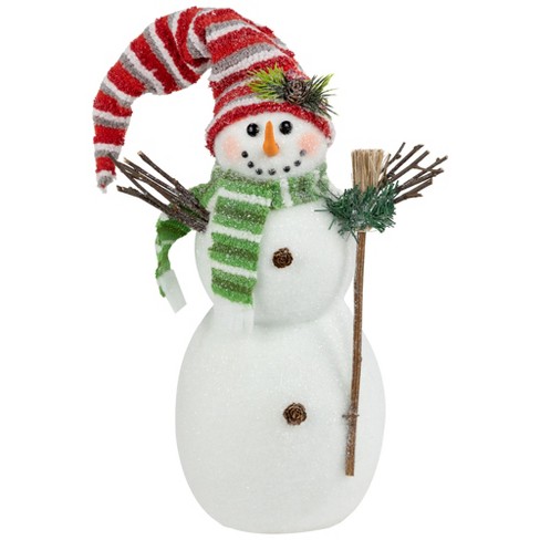 Northlight Glittered Snowman With Broom Christmas Figure - 14" : Target