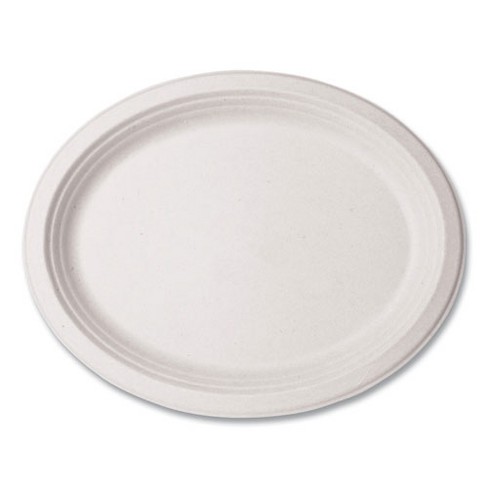 Vegware Molded Fiber Tableware, Platter, 7 X 10 X 1, White, 500/carton ...