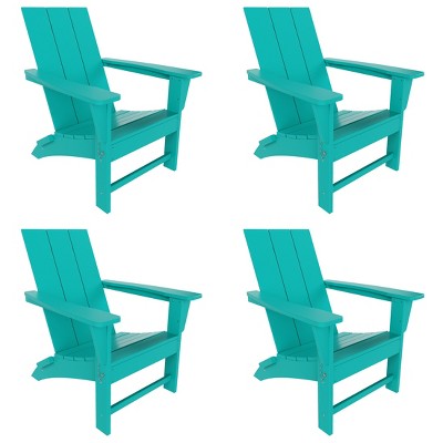 Westintrends Ashore Hdpe Folding Adirondack Chair (set Of 2), Turquoise ...