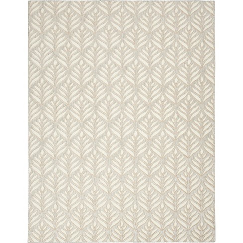 Nourison Aloha Tropical Palm Outdoor Rug Ivory Grey 5'3" X 7'5" : Target
