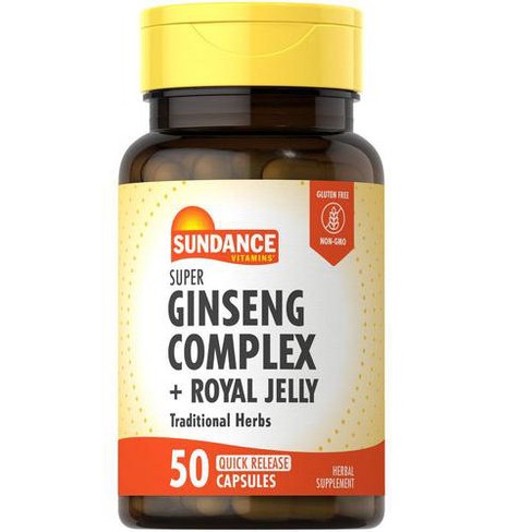 Sundance Vitamins Super Ginseng Complex 800mg Plus Royal Jelly Capsules ...