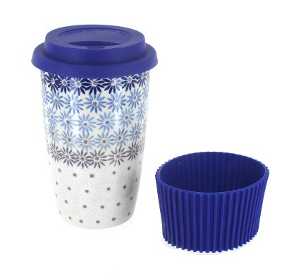 Blue Rose Polish Pottery Harmony Travel Coffee Mug : Target