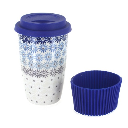 Blue Rose Polish Pottery Harmony Travel Coffee Mug : Target
