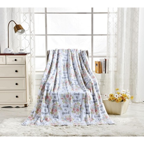 Plazatex Blessed Micro Plush Decorative All Season Multi Color 50" X 70 ...