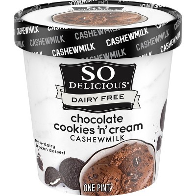 So Delicious Chocolate Cookies 'n' Cream Cashew Milk Non-dairy Frozen ...