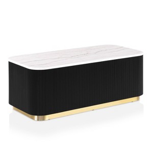 Furniture of America Keith Modern Rectangle Marble Top Coffee Table ...