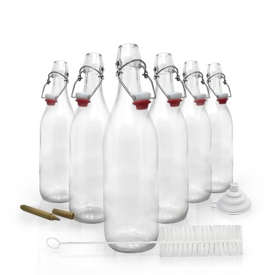 Nevlers Round Airtight Swing Top Bottles - Glass 17oz (6pk) : Target