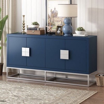 Accent Storage Cabinet With Adjustable Shelf Blue-modernluxe : Target
