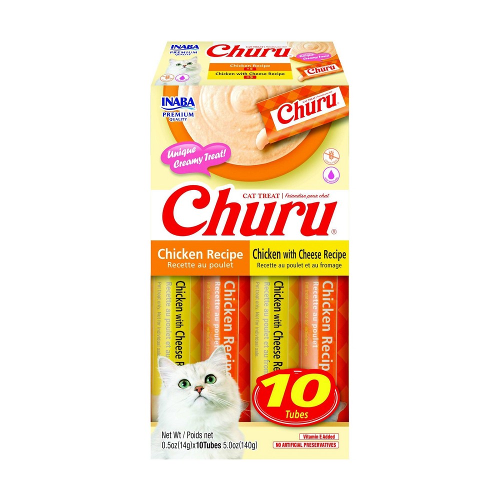 INABA Churu Chicken Flavor Variety Box Lickable Cat Treats - 5oz/10ct ...