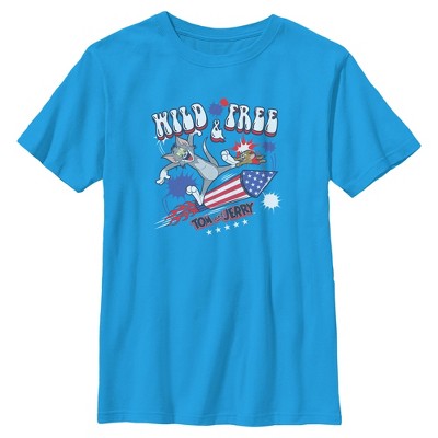 Tom and Jerry Boys July 4th Wild and Free Duo Short Sleeve T-Shirt : Target