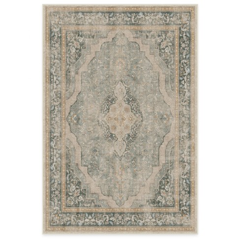 Ruggable Adeline Washable Vintage Persian Area Rug - Natural Sage 6'x9 ...