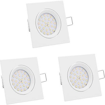 Lumare 4w 400 Lumens Ip44 Led Recessed Spotlght-set Of 3,white : Target