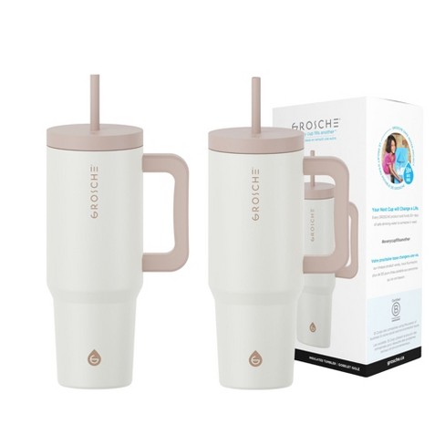 Grosche Aspen 40oz Tumbler With Handle And Straw, Insulated Tumbler ...