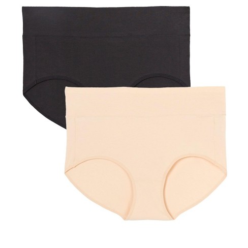 Comfort Choice Women's Plus Size Cotton Spandex Comfort Waist Brief 2 ...