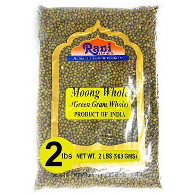 Moong Whole (whole Mung Beans W/skin) - 64oz (4lbs) 1.81kg - Rani Brand ...