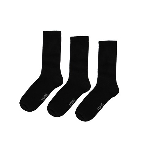 Tore Totally Recycled Men's Athletic Crew Socks 3pk - Black 7-12 : Target