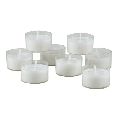 96pc 6-7hr Long Burning Tealight Unscented Candles White - Stonebriar ...