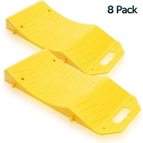 Zone Tech Tire Saver Ramps - 8-pack Portable Highly Visible Yellow Tire ...