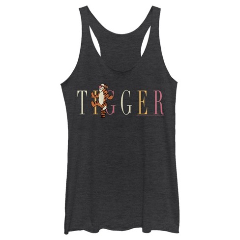 Women's Winnie The Pooh Tigger Colorful Script Racerback Tank Top ...