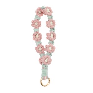 Unique Bargains Flowers Key Pendant Key Ring Band Gray Pink 1 Pc : Target