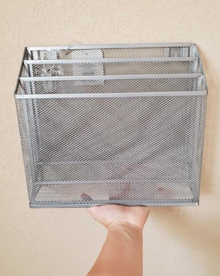 Mesh Hanging File Sorter With Keyholes Silver - Brightroom™ : Target