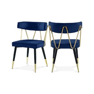 Meridian Furniture Rheingold Navy Velvet Dining Chair, Set of 2 : Target