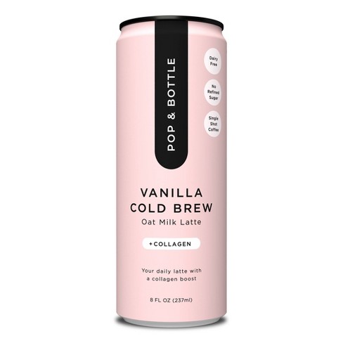 Pop & Bottle Vanilla Cold Brew Oat Milk Latte With Collagen - 8 Fl Oz ...