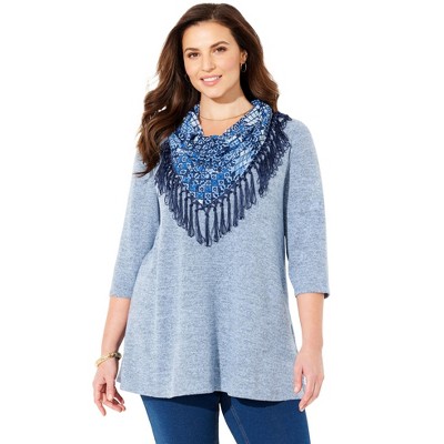 Catherines Women's Plus Size Breezeway Georgette High-low Tunic Tank ...