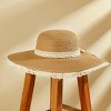 Women's Lace Trim Wide Brim Straw Sun Hat - Cupshe-one Size-brown : Target