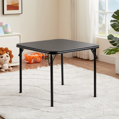 Vecelo Kids Folding Square Table Portable Card And Game Table Black ...