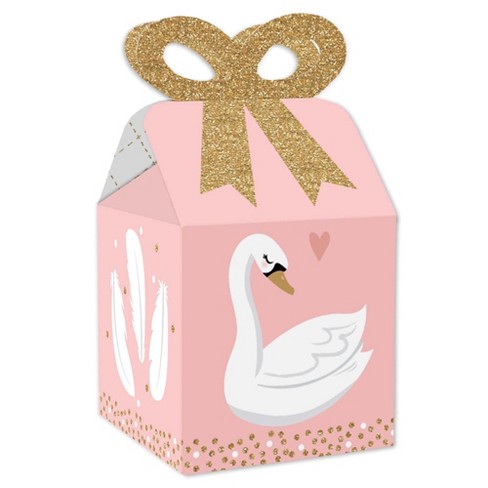 Big Dot Of Happiness Swan Soiree - Square Favor Gift Boxes - White Swan ...
