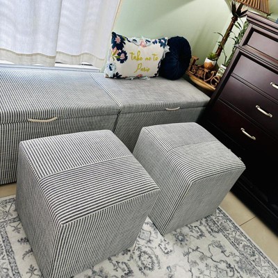 Lynwood Cube Bench Ticking Striped (fa) - Threshold™ Designed With ...