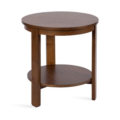 Kate And Laurel Foxford Round Wood Side Table, 22x22x24, Walnut Brown ...