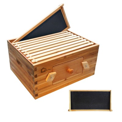 Traditional Cedar Deep Brood Box with Window, Solid Wood Beehive Body ...