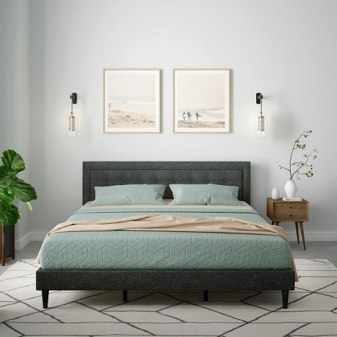 Glenwillow Home Conner Upholstered Platform Bed, Button Tufted ...