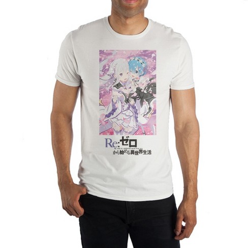 Re: Zero Anime Cartoon Rem Ram Character White Graphic Tee - M : Target