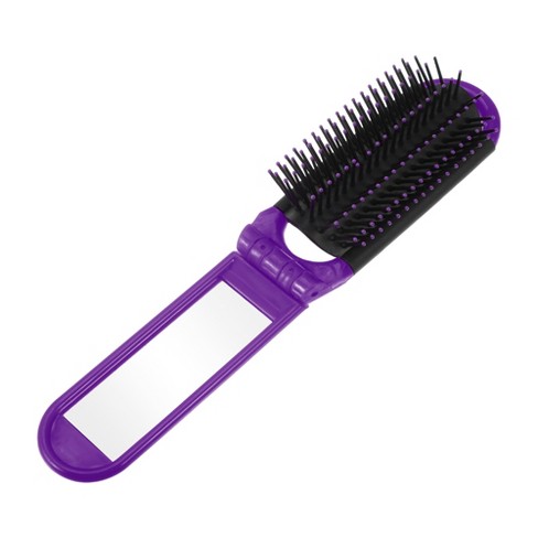 Unique Bargains Foldable Mirror Hair Brush 1 Pc Purple : Target