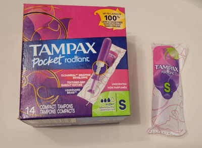Tampax Pocket Radiant Super Absorbency Compact Tampons - 28ct : Target