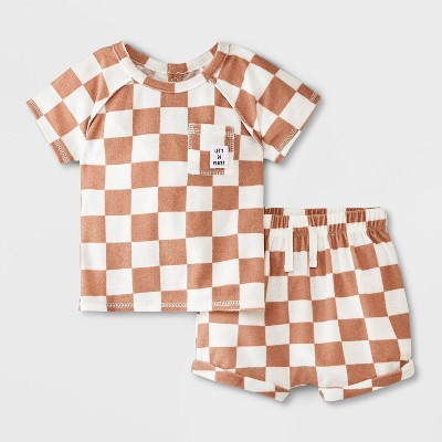 Grayson Mini Ss Shorts Set - Check 3-6m : Target
