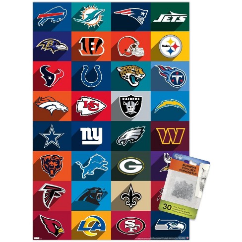Trends International Nfl League - Logos 24 Unframed Wall Poster Prints ...