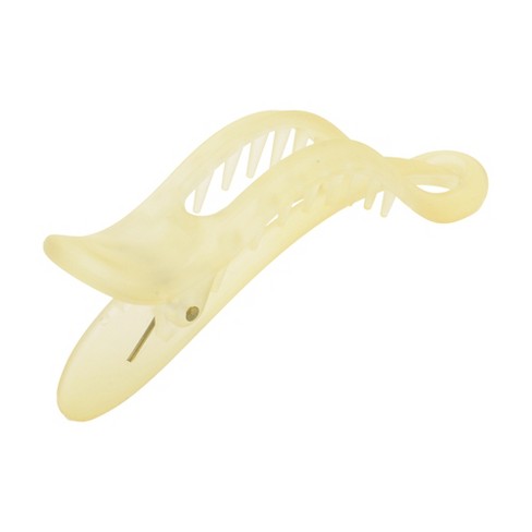 Unique Bargains Women's Classic Hair Clips 4.53"x0.87"x1.42" Yellow 1 ...