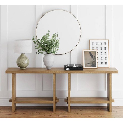 Nathan James Set Of 2 Virgo Wood Console Table Set Of 2 Light Brown ...